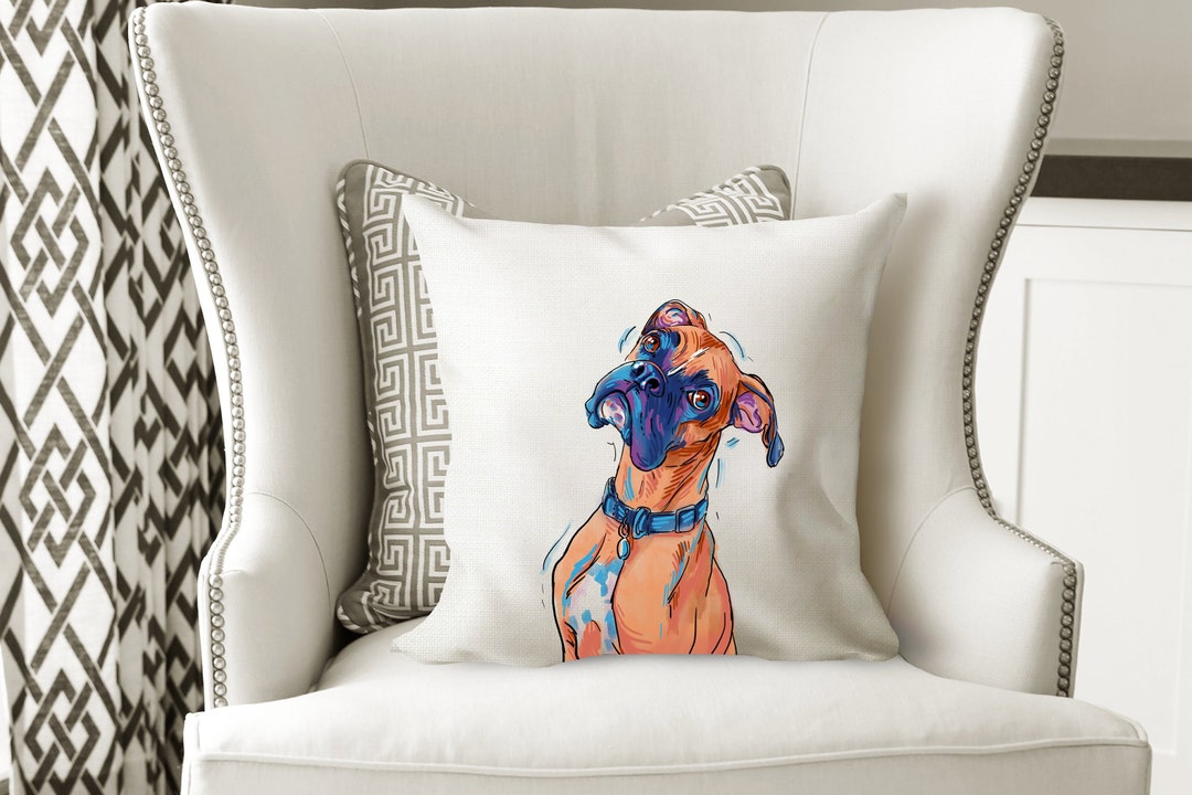 Boxer Pillow Cover for Decorative Home Decor Pillow Cover for Dog Mom ...