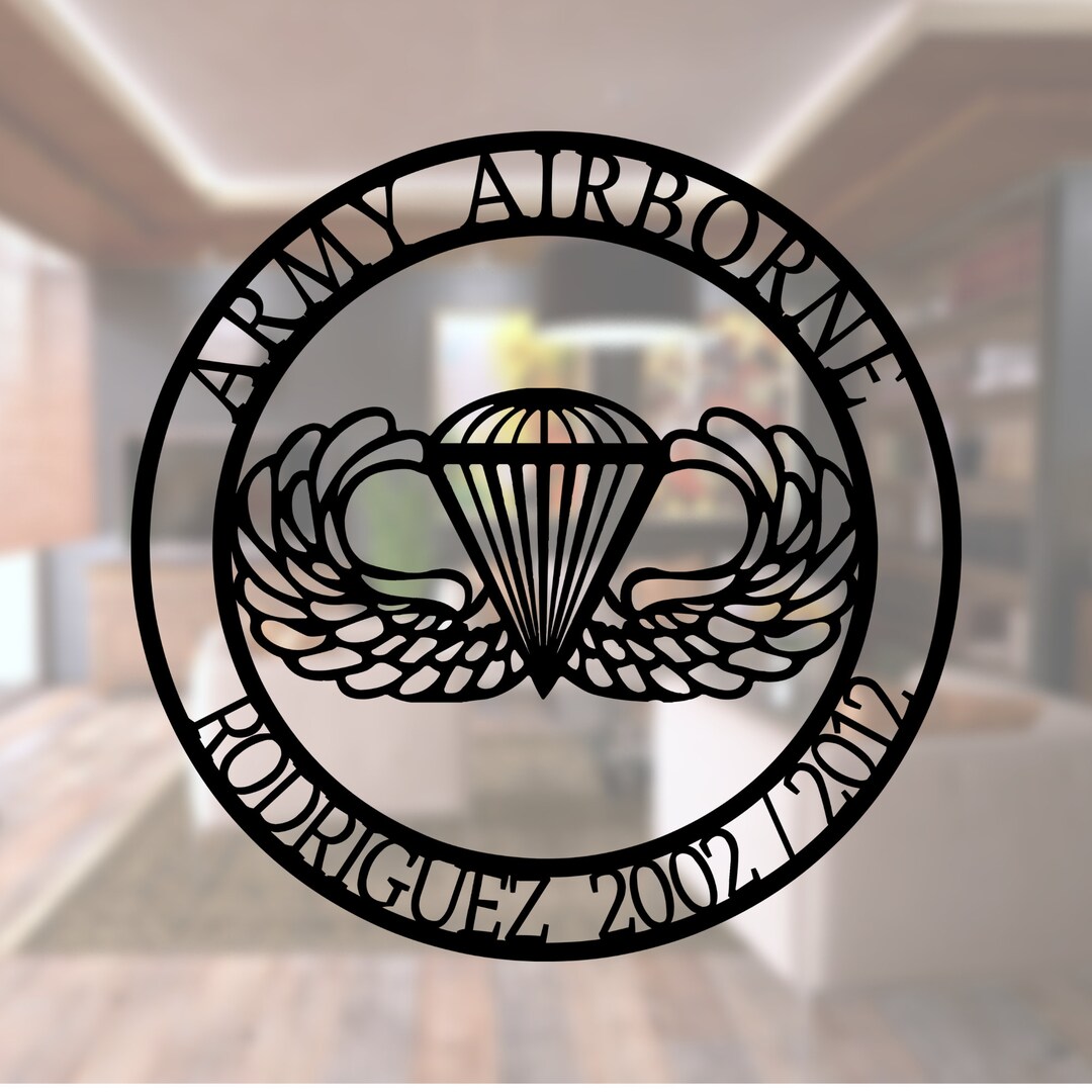 United States Army Airborne Sign, Personalized Metal Sign Veterans Day ...