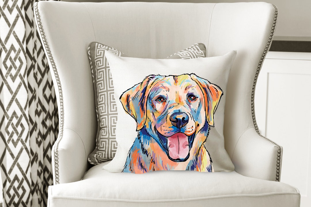 Yellow Labrador Retriever Pillow Cover Cushion for Decorative Home ...