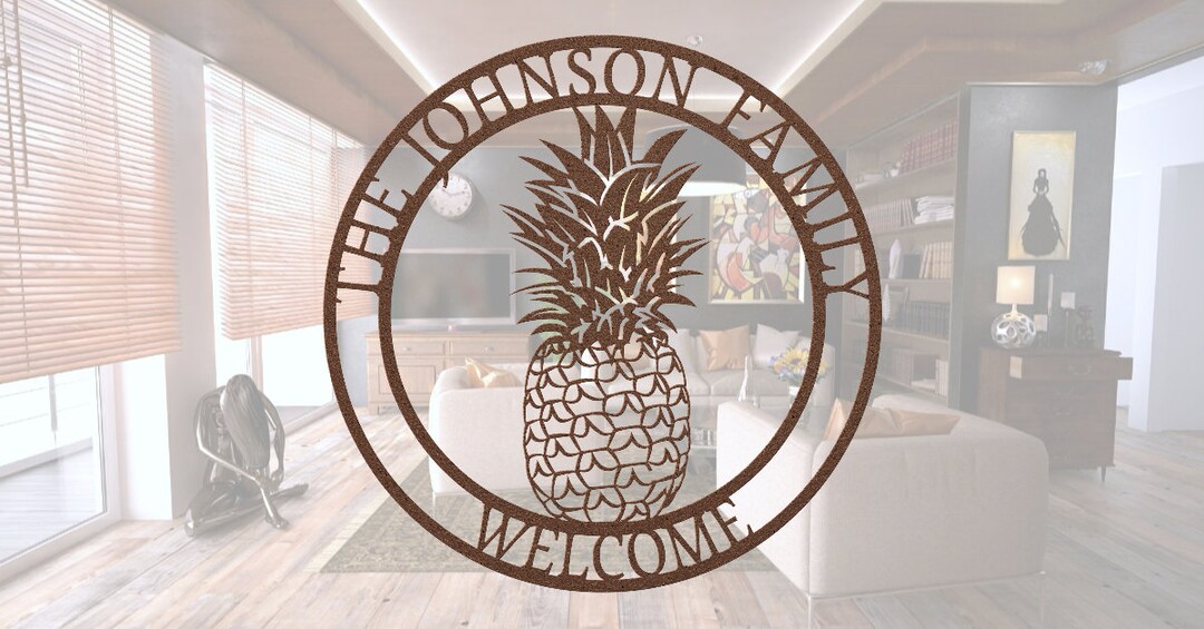 Metal Pineapple Sign, Bar Sign, Pool Bar, Beach Bar Sign, Personalized ...