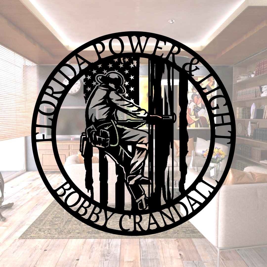 Lineman Metal Sign: Custom Power Lineworker Wall Decor - Etsy