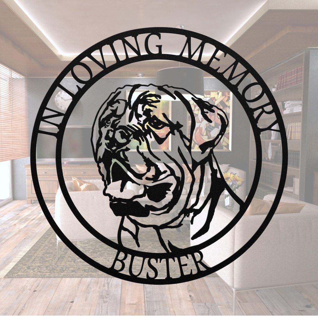 Bull Mastiff in Loving Memory Mastiff Name Sign, Pet Spot Sign ...