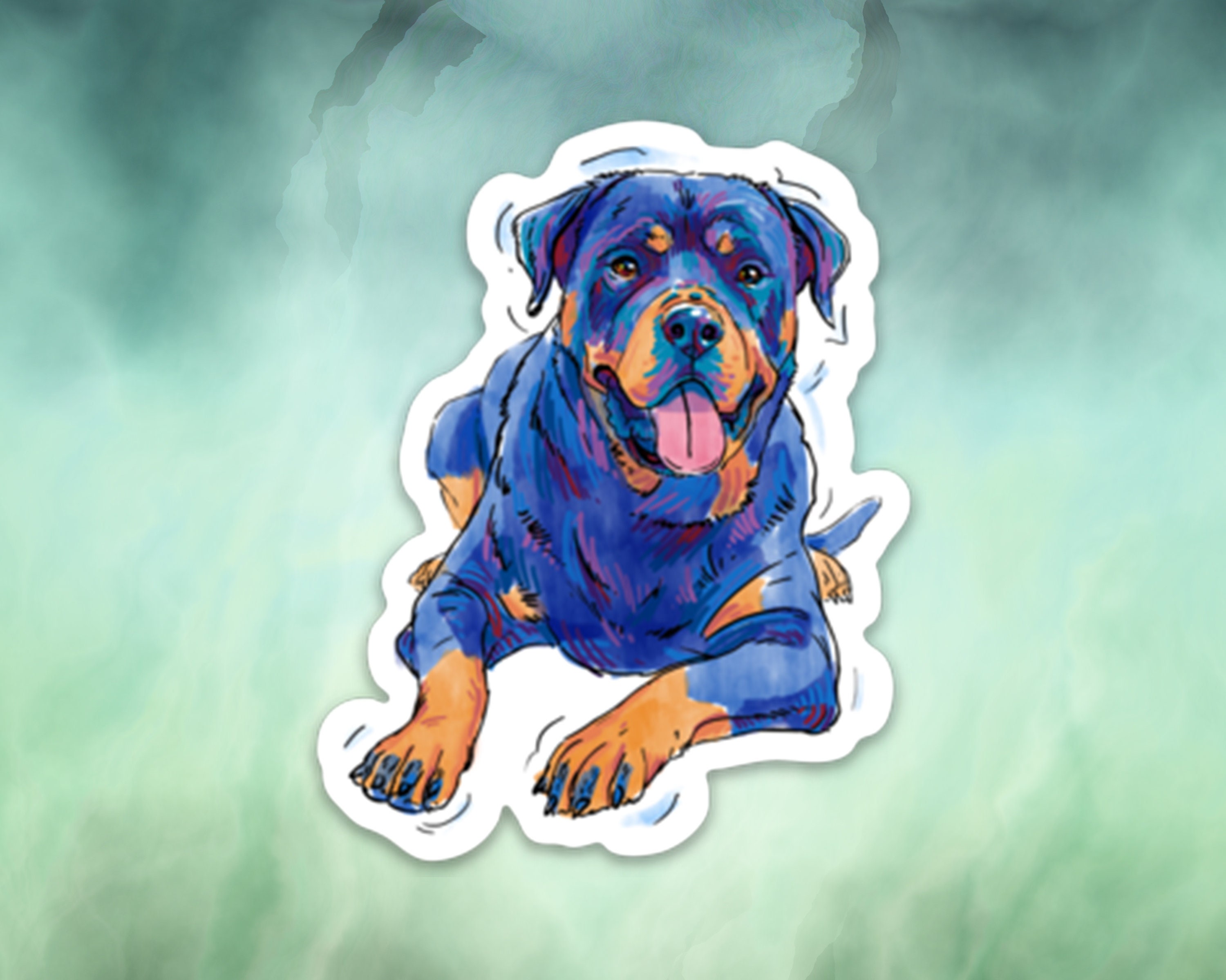 Rottweiler Sticker Decal for Rottie Mama Cute Dog Art Rottie | Etsy