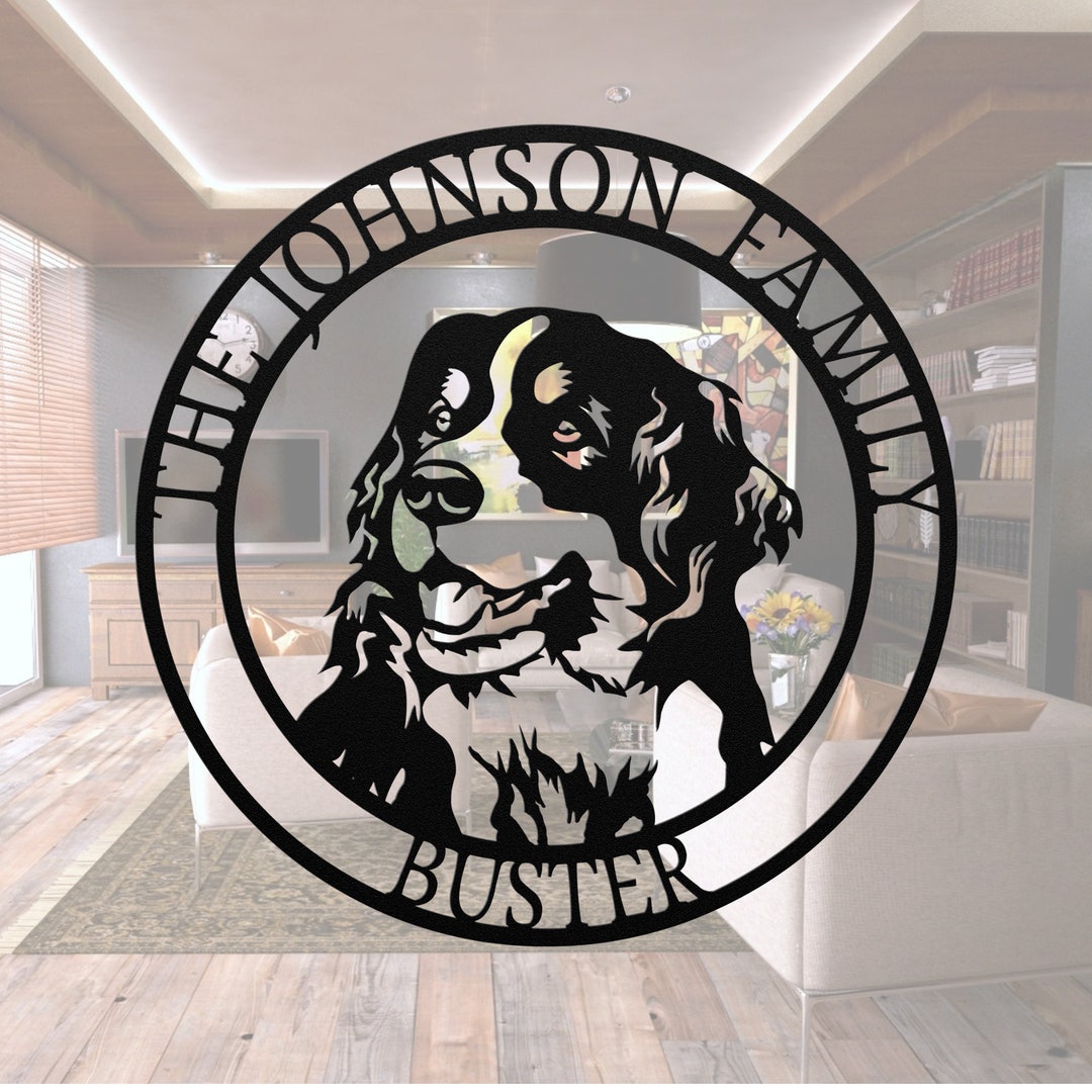 Bernese Mountain Dog Name Sign, Pet Spot Sign, Personalized Dog Sign ...