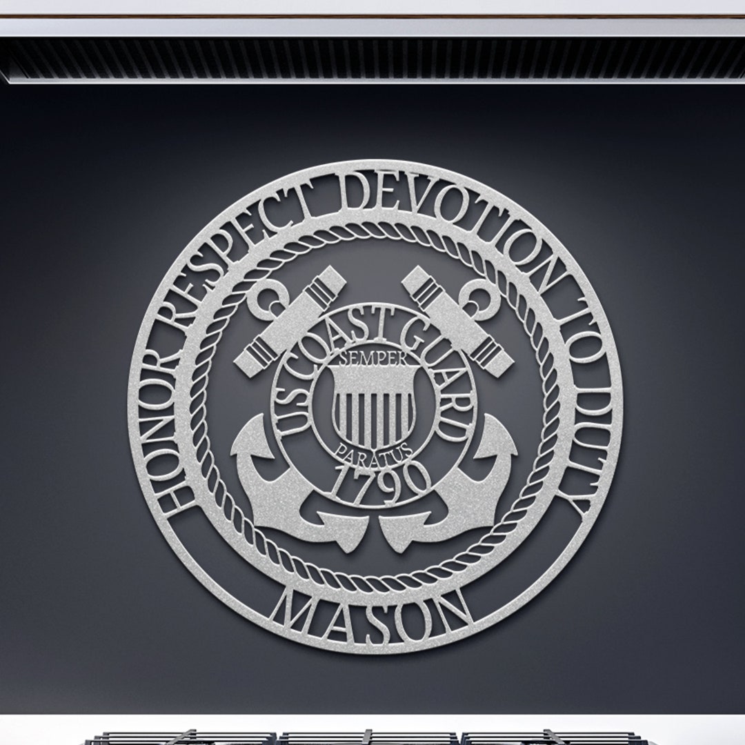United States Coast Guard Sign, US Coast Guard Metal Sign With Last ...