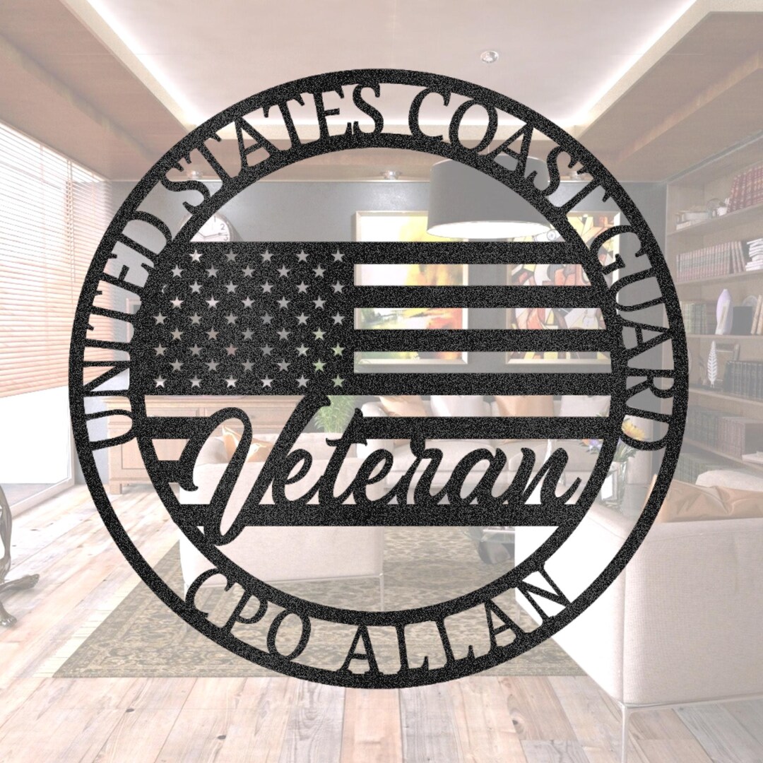 United States Coast Guard Sign, US Coast Guard Metal Sign With Last ...