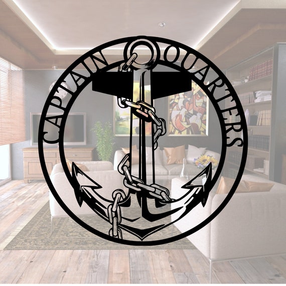Captain Quarters Anchor Metal Sign Personal & Business Sign | Etsy