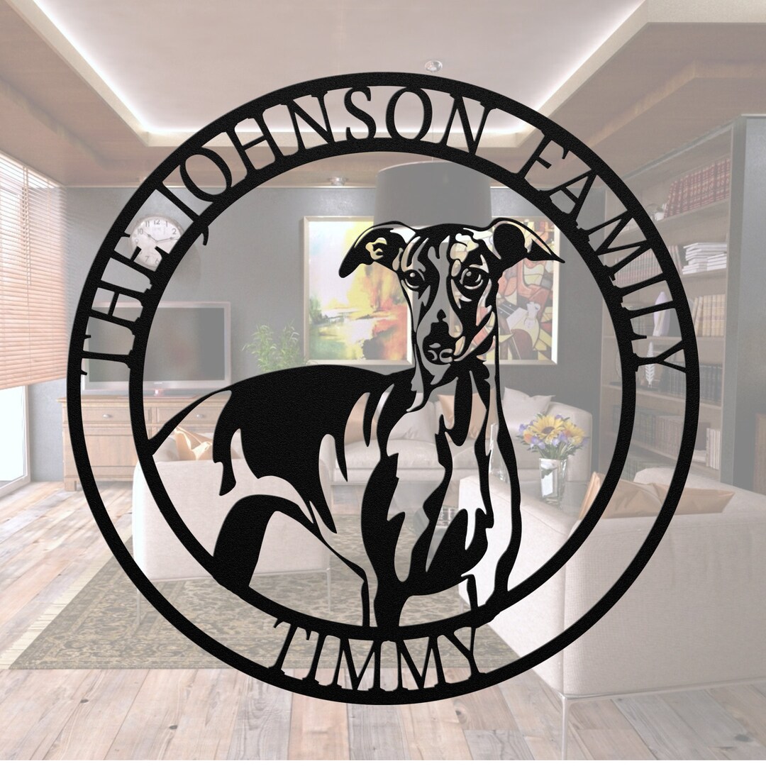 Whippet Metal Dog Silhouette: Personalized Pet Memorial Art - Etsy