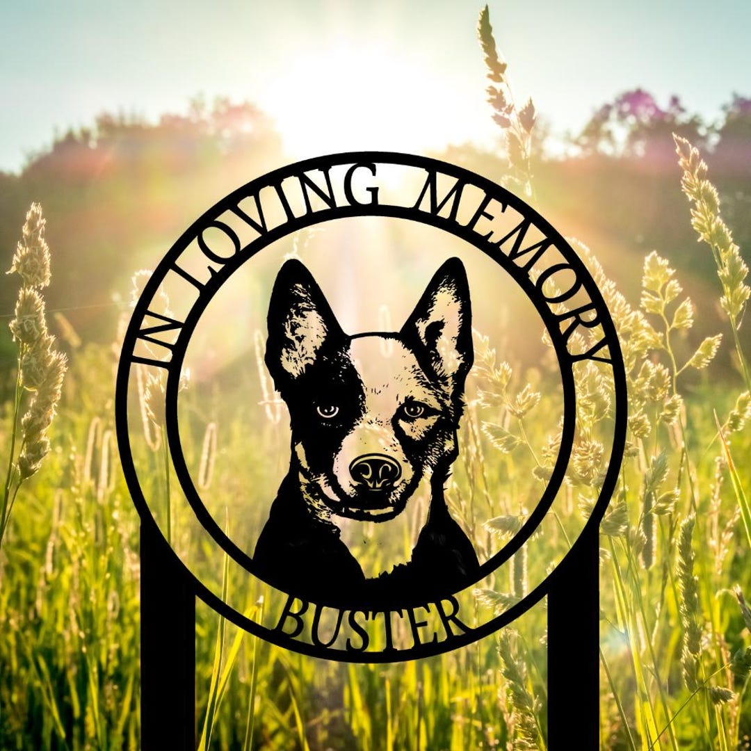 Custom Australian Cattle Dog Metal Stake Sign, Cute Dog Art Blue Heeler ...