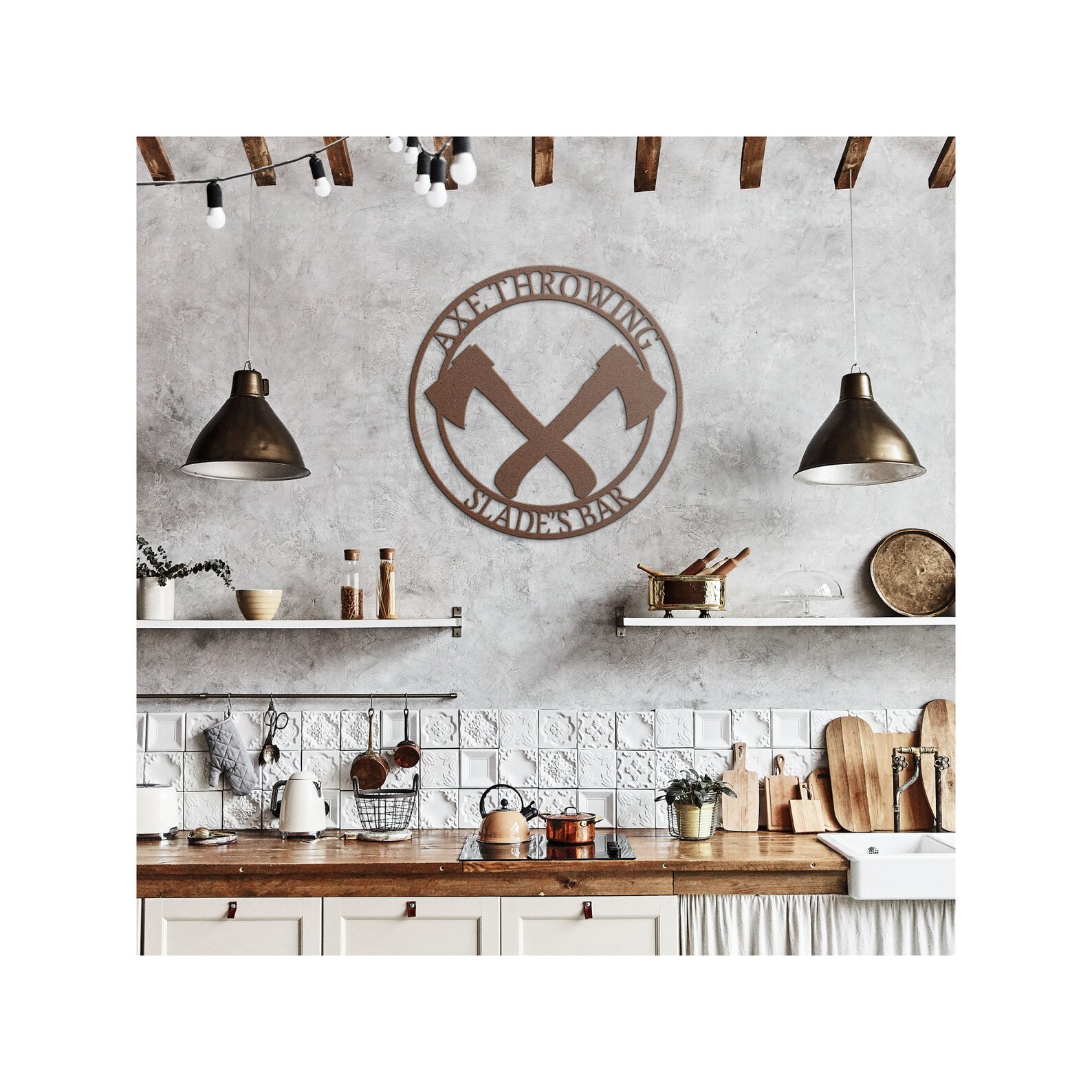 Axe Throwing Steel Sign, Bar and Grill Sign, Hatchet Throwing Business ...