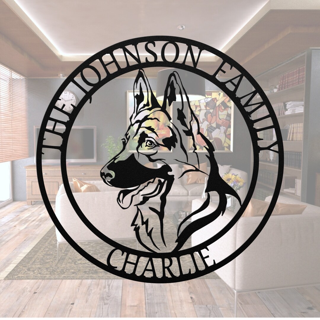 German Shepherd, Name Sign, Pet Spot Sign, Personalized Dog Sign ...