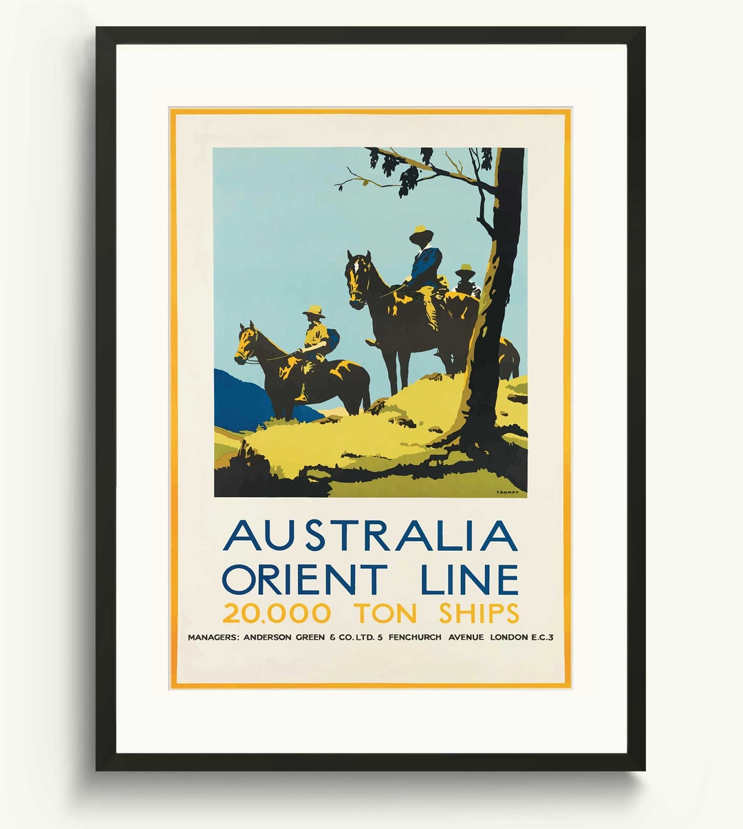 Orient Line Travel Poster, Vintage Art Print, British Ship Wall Poster ...