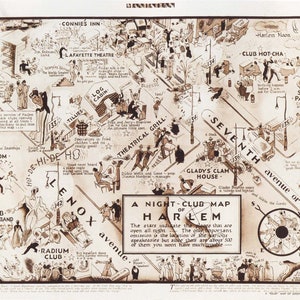Harlem New York Vintage Map Art: Black Art Poster Print and Vintage ...