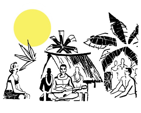 Clipart Luau En Noir Et Blanc Hawaiian Luau Clipart Black And White