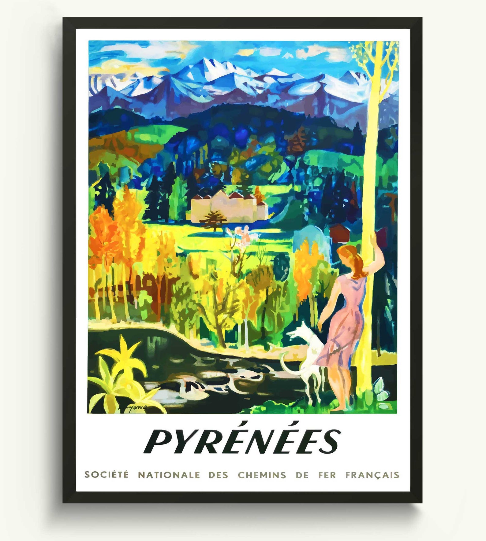 France Pyrenees Travel Poster, Mountain Wall Art, Nature Print Poster ...