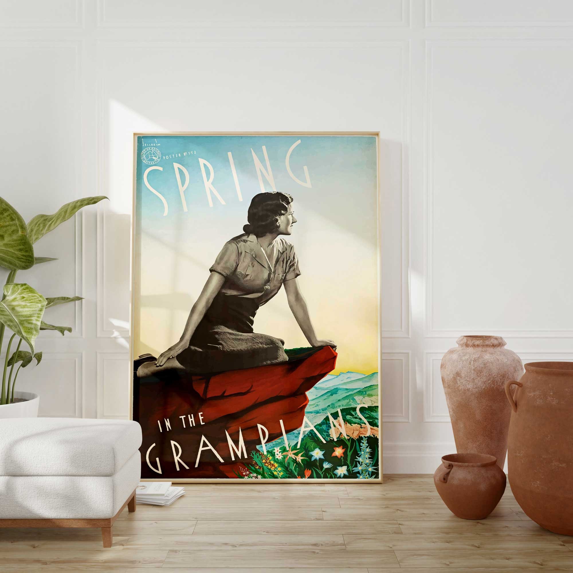 Spring in the Grampians Travel Poster, Vintage Print Poster, Australia ...