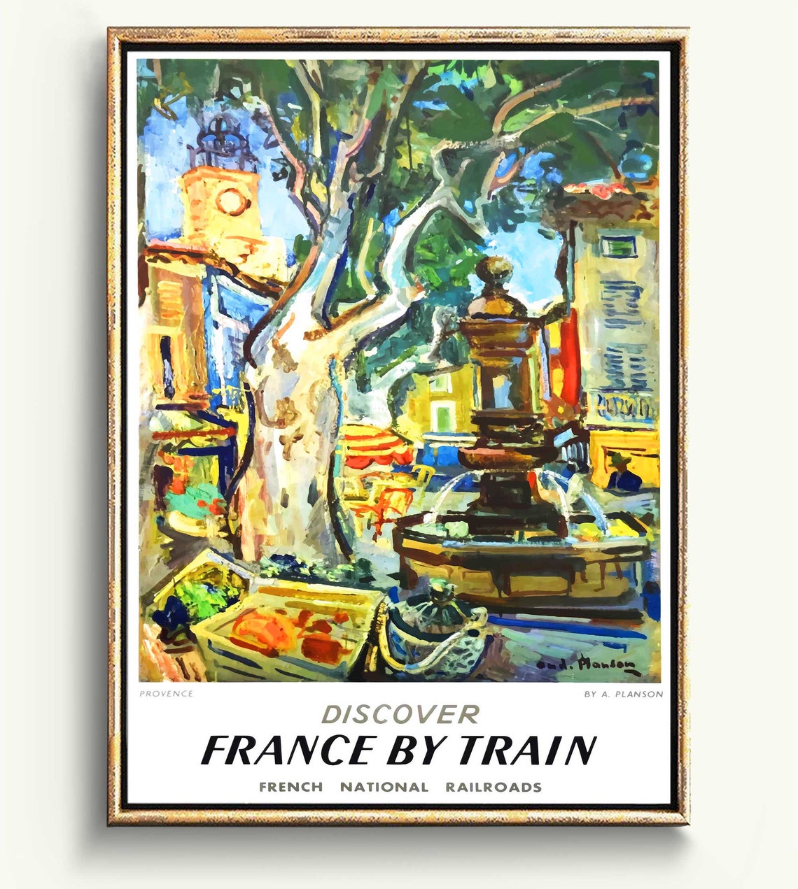 Discover France by Train Travel Poster, Vintage Travel Poster, Wall Art ...