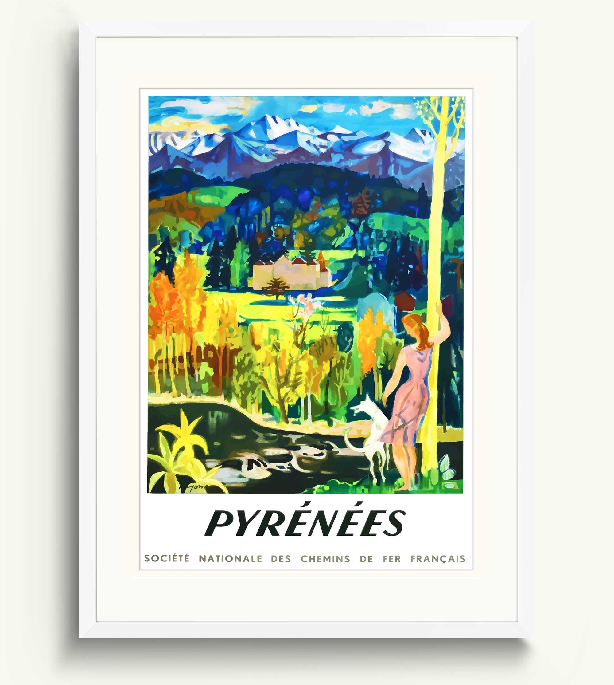 France Pyrenees Travel Poster, Mountain Wall Art, Nature Print Poster ...