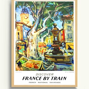 Discover France by Train Travel Poster, Vintage Travel Poster, Wall Art ...