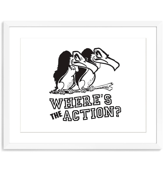 Word Art Ironic Vintage Cartoon Art Bird Print Joke Gift | Etsy