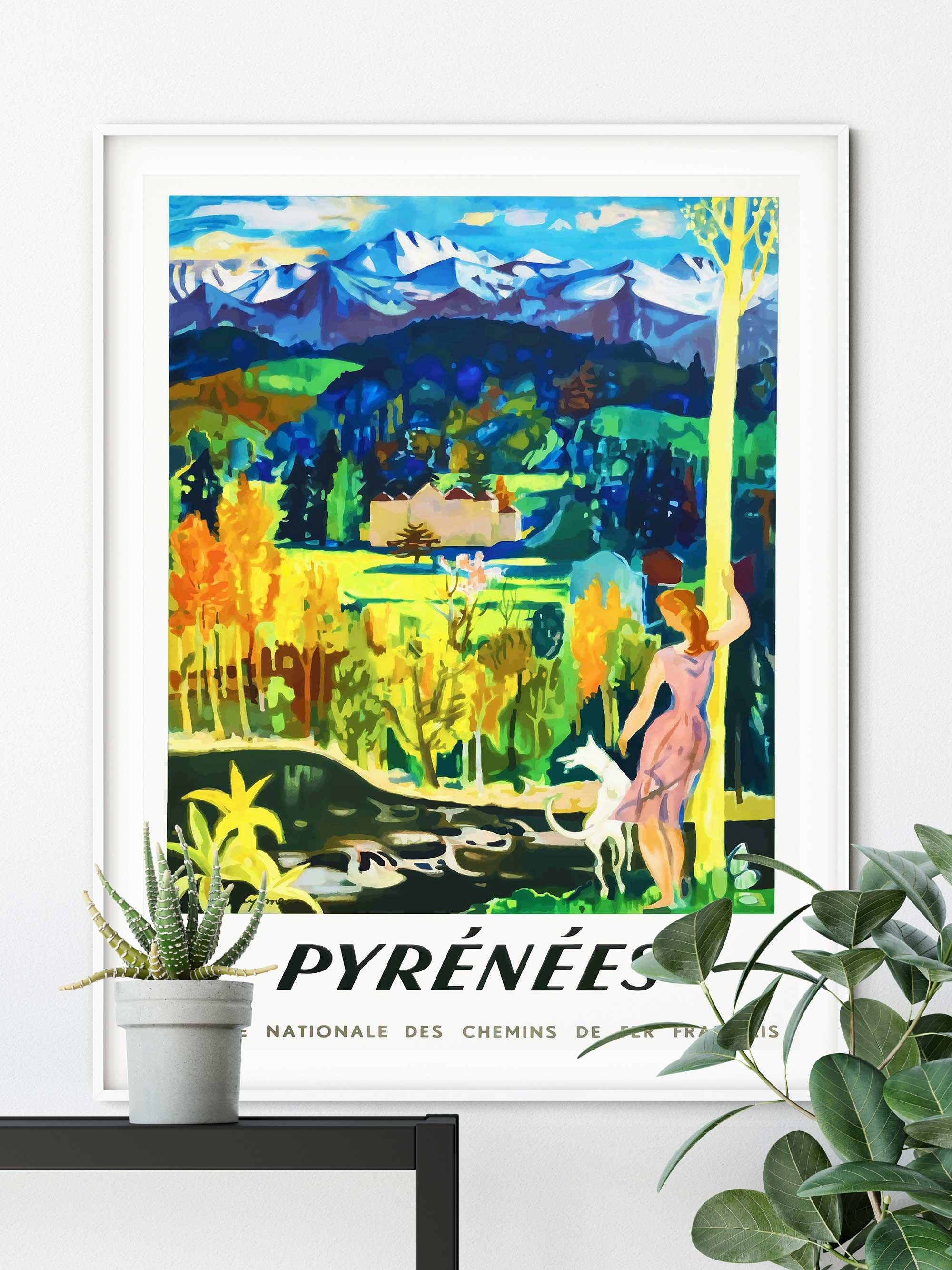 France Pyrenees Travel Poster, Mountain Wall Art, Nature Print Poster ...