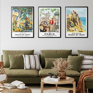 Vintage French Travel Poster Print and Decor, Eclectic France Wall Art ...