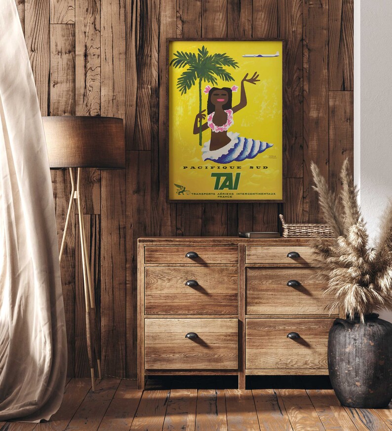 Pacific Sud Travel Poster, Mountain Wall Print, Tourism Art Print ...