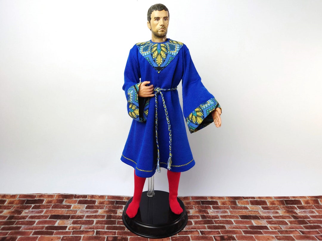 Medieval Norman Surcoat Tunic Belt Royal Blue 12 Male Dolls Ken Acton ...