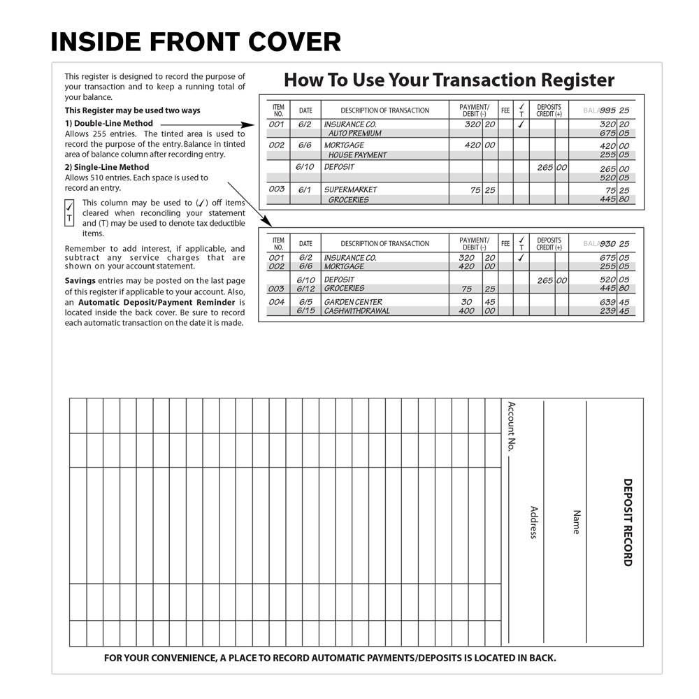 10-checkbook Transaction Registers 2025 2026 2027 Calendar Check Book ...