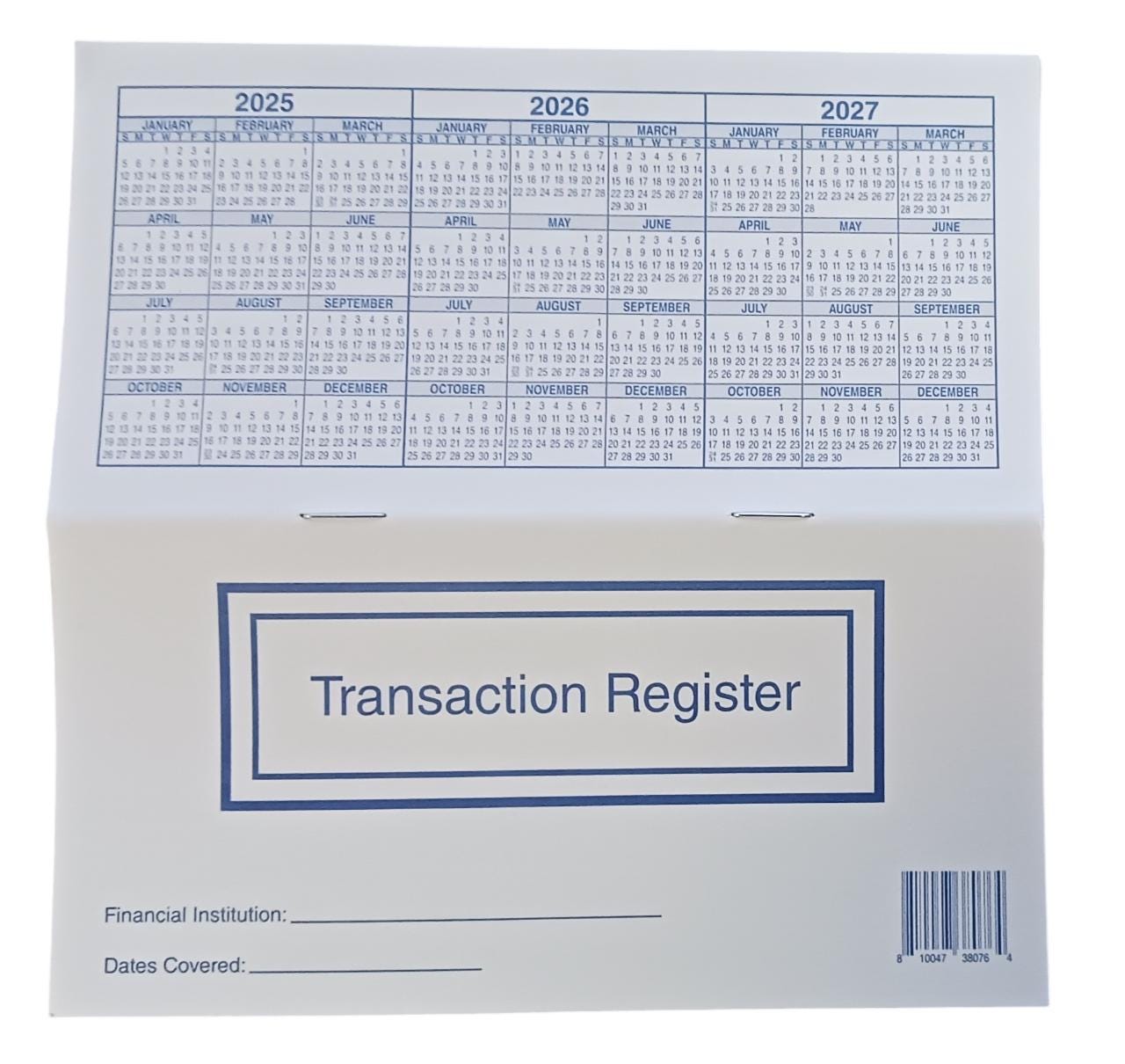 10 Checkbook Transaction Registers 2025 2026 2027 Calendar Check Book ...
