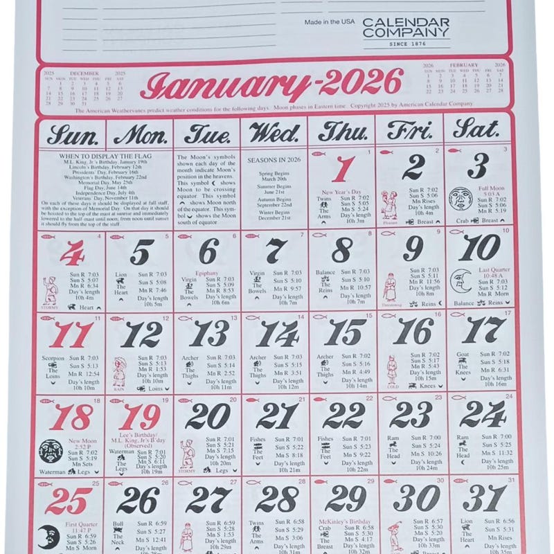 2026 Lunar Calendar Monthly - Etsy