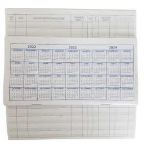 5-checkbook Transaction Registers 2022 2023 2024 Calendar Check Book ...