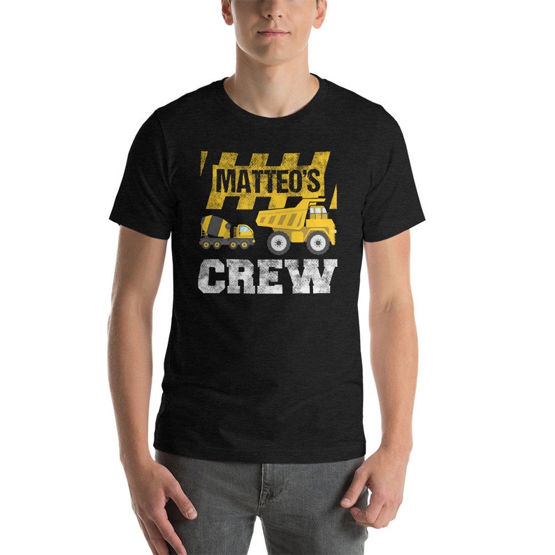 Matteo's Birthday Crew Construction Birthday Party Short-sleeve Unisex ...