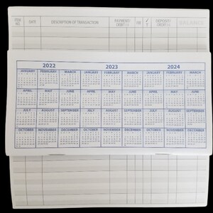 5-checkbook Transaction Registers 2022 2023 2024 Calendar Check Book ...