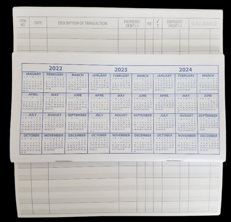 5-checkbook Transaction Registers 2022 2023 2024 Calendar Check Book ...
