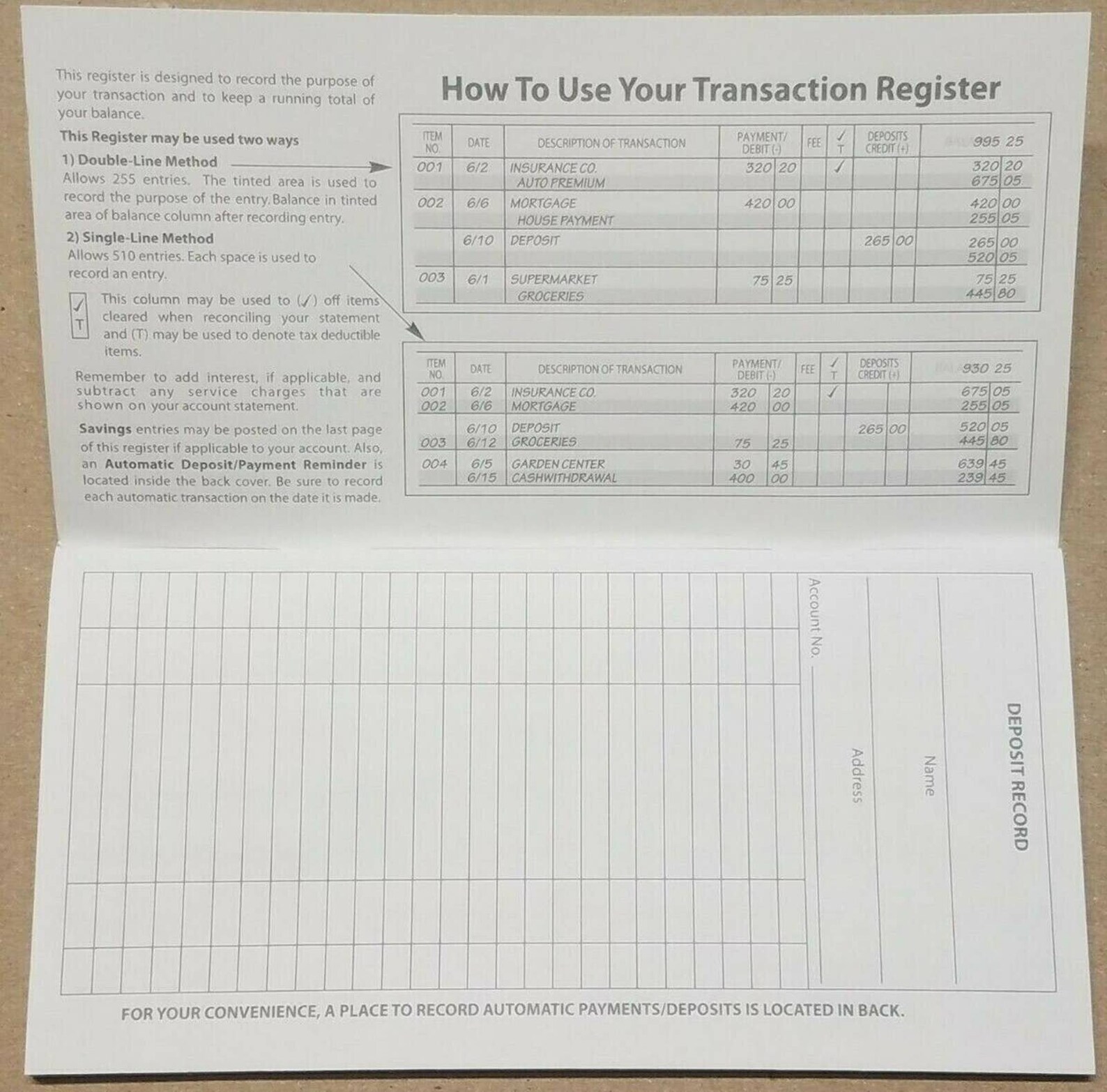 5-checkbook Transaction Registers 2022 2023 2024 Calendar Check Book ...