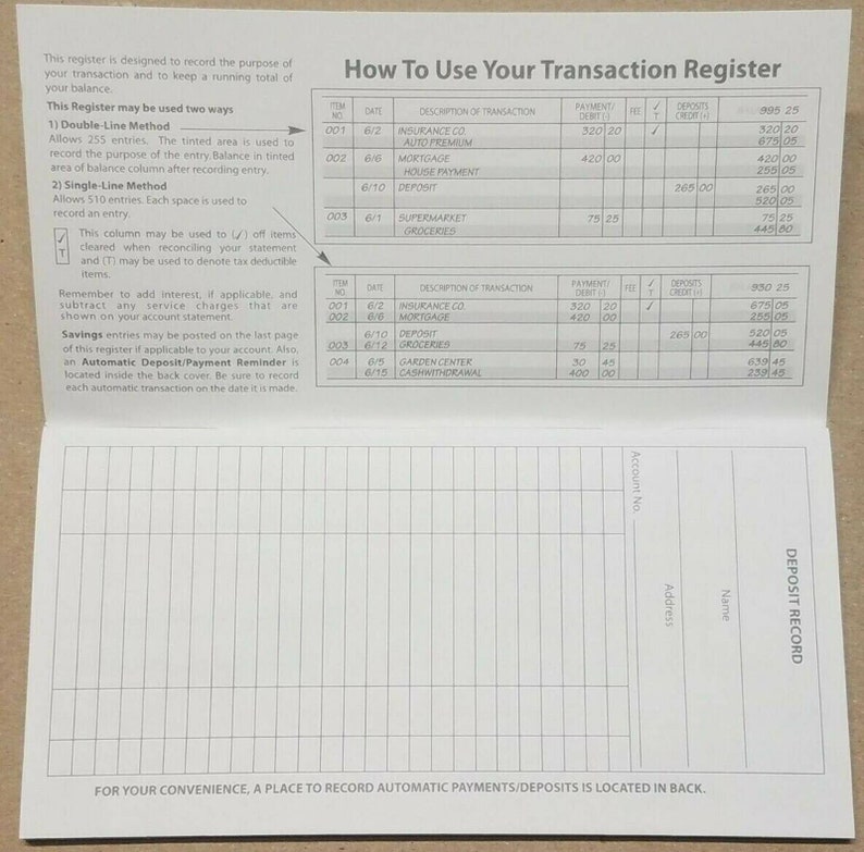 5-checkbook Transaction Registers 2022 2023 2024 Calendar Check Book ...