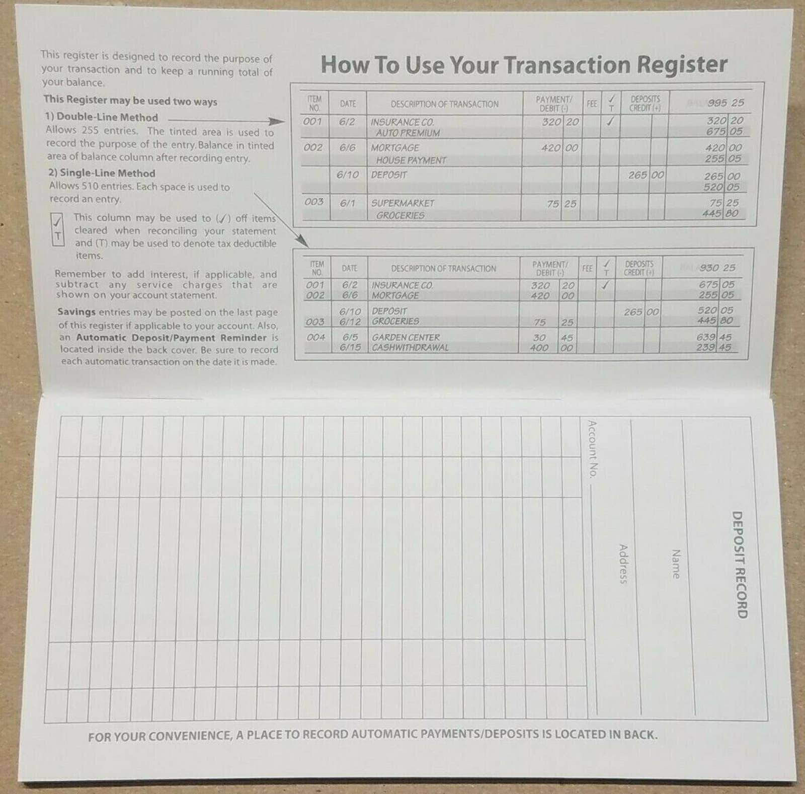 5-checkbook Transaction Registers 2022 2023 2024 Calendar Check Book ...