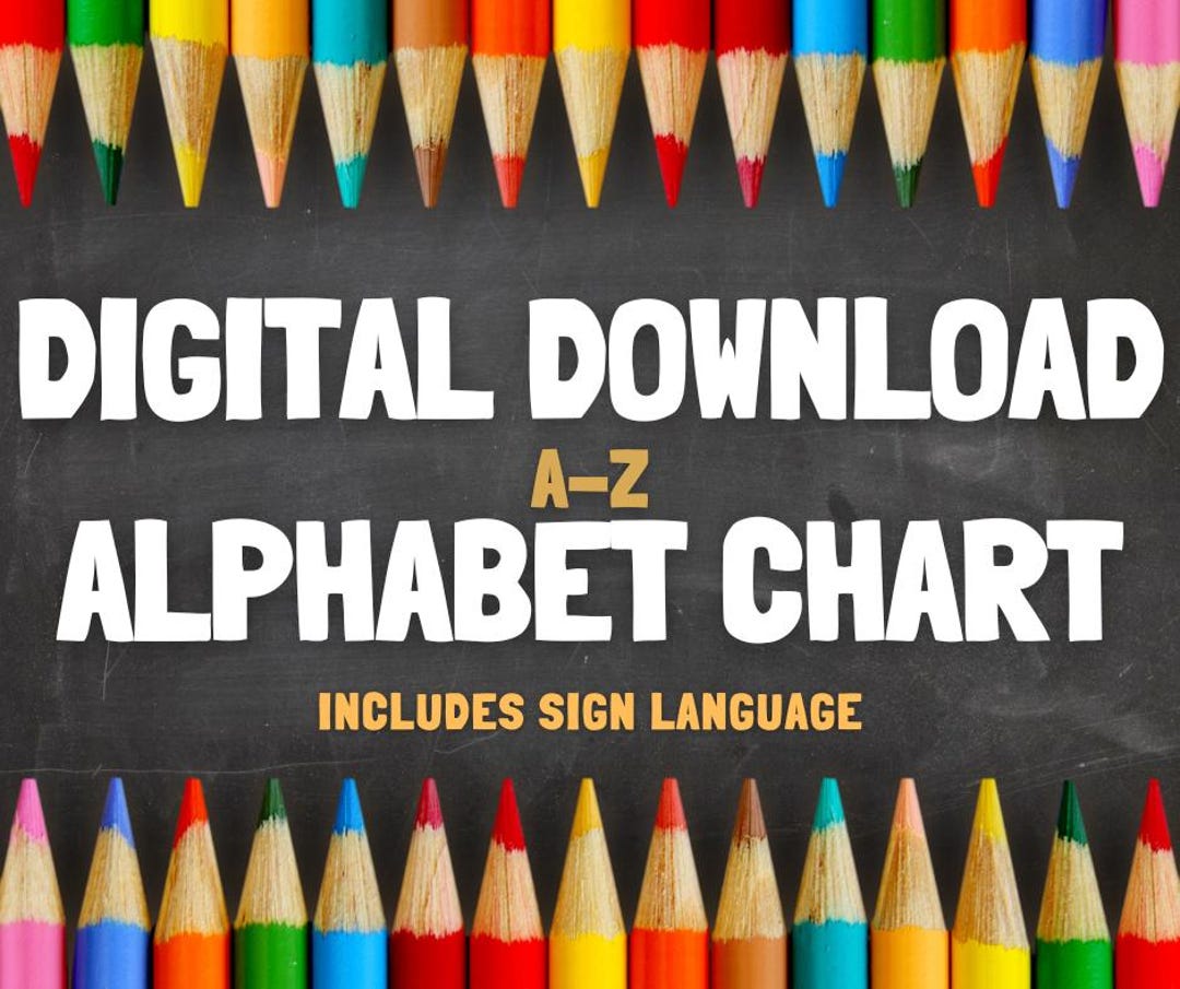 Alphabet Chart With Object & Sign Language- Visual Learning for Kids - Etsy