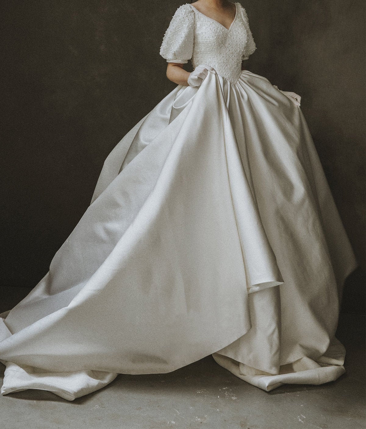 Charmaine Short Sleeve Puff Sleeves Princess Wedding Dress. - Etsy