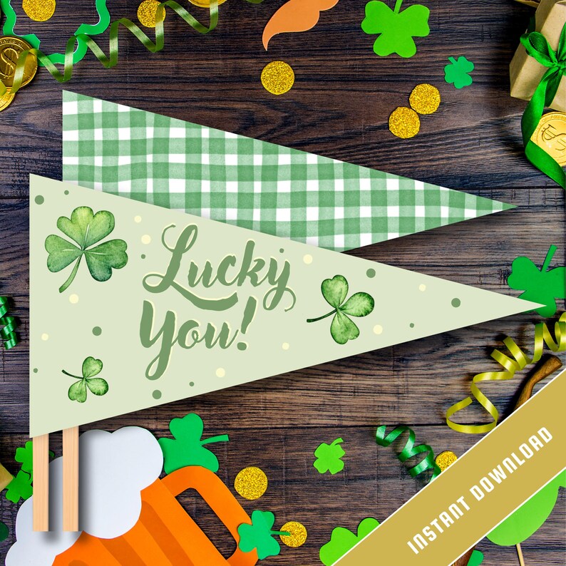 St. Patrick’s Day Printable Pennant Flags | DIY Party | Classroom Decor ...