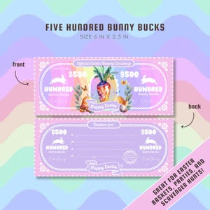 Printable Easter Bunny Bucks: Egg Hunt Money (digital Download) - Etsy