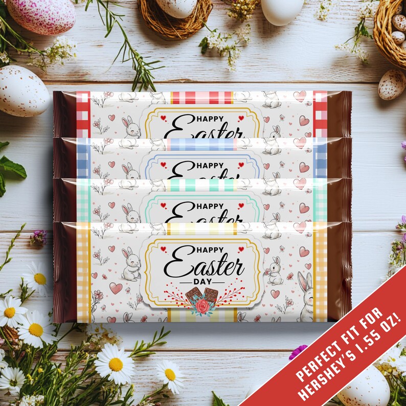Easter Chocolate Bar Wrapper | Printable Easter Candy Wrap, DIY Easter ...