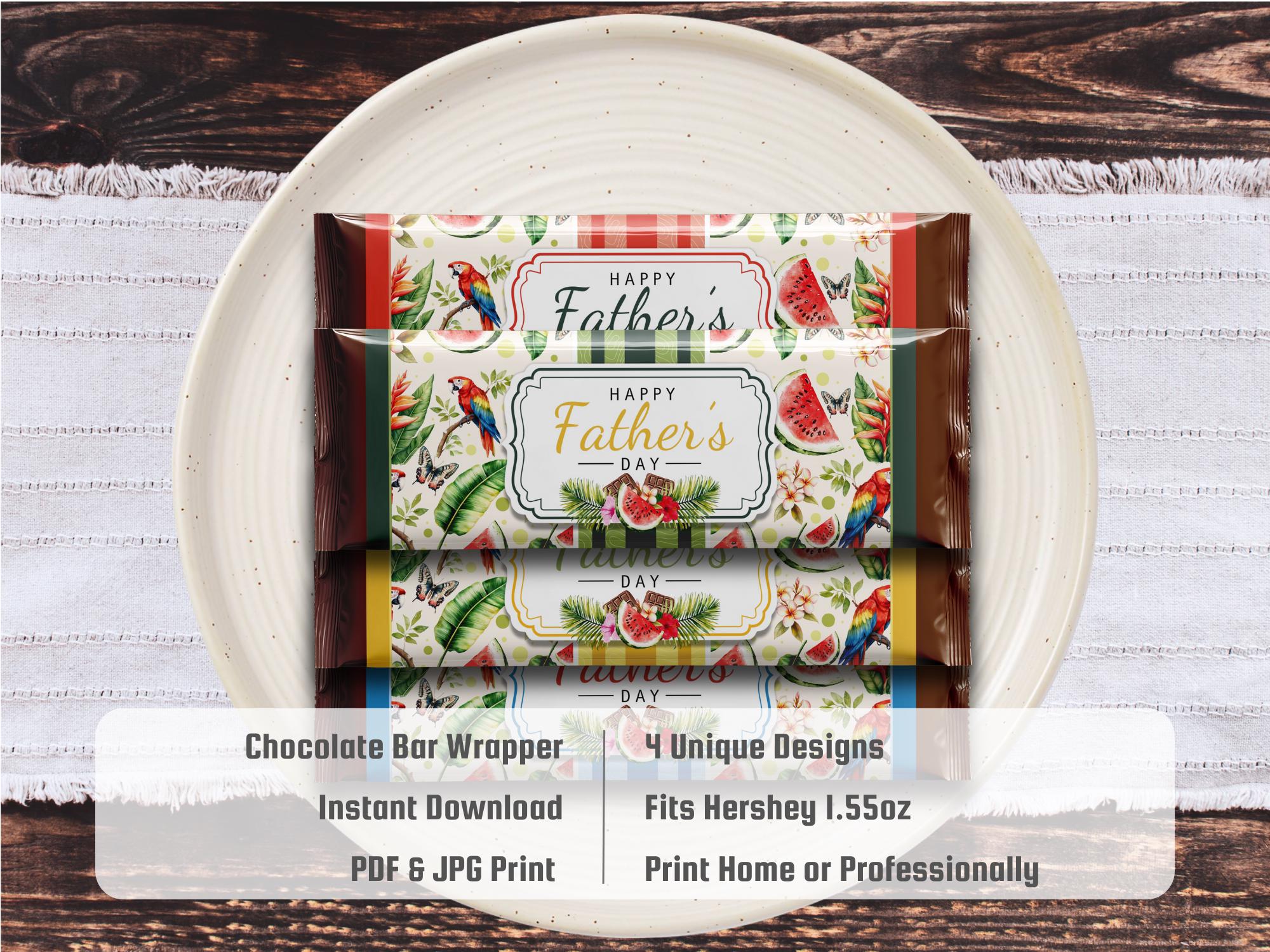 Father's Day Chocolate Bar Wrappers: Tropical Macaw Design (PDF) - Etsy