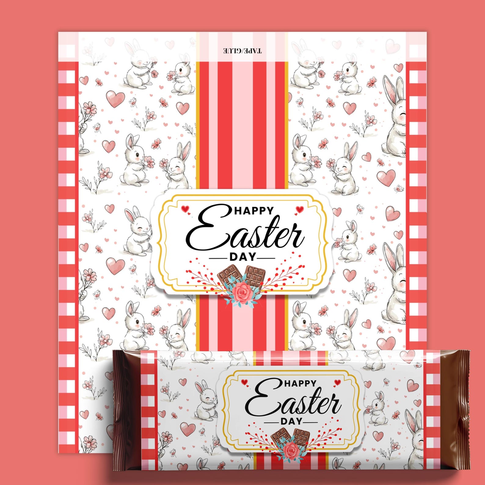 Easter Chocolate Bar Wrapper | Printable Easter Candy Wrap, DIY Easter ...