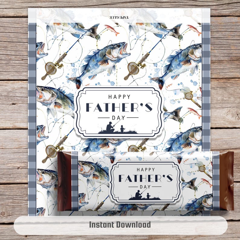 Father’s Day Fishing Chocolate Bar Wrappers – Printable Gift for Dad ...
