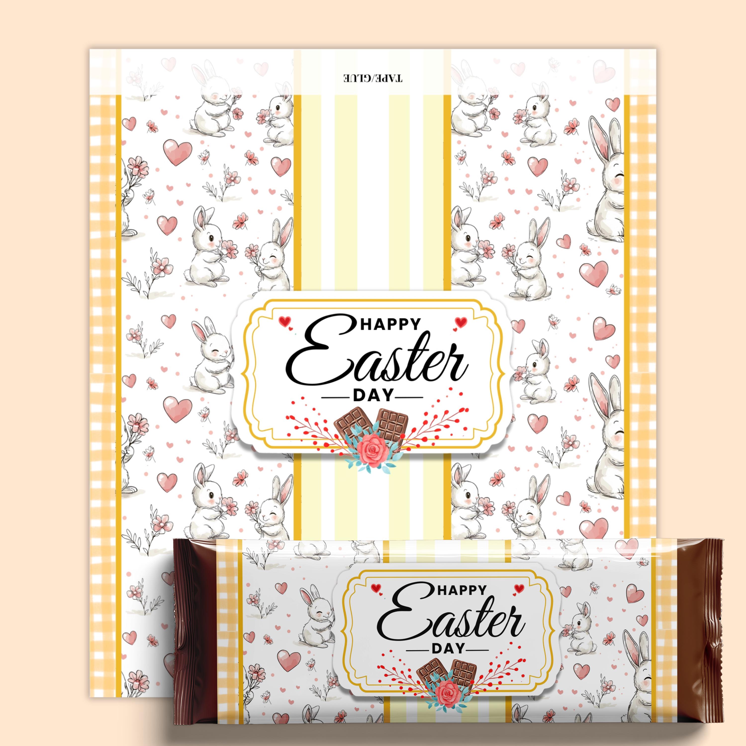 Easter Bunny Chocolate Bar Wrapper | Printable Candy Wrap (PDF) - Etsy
