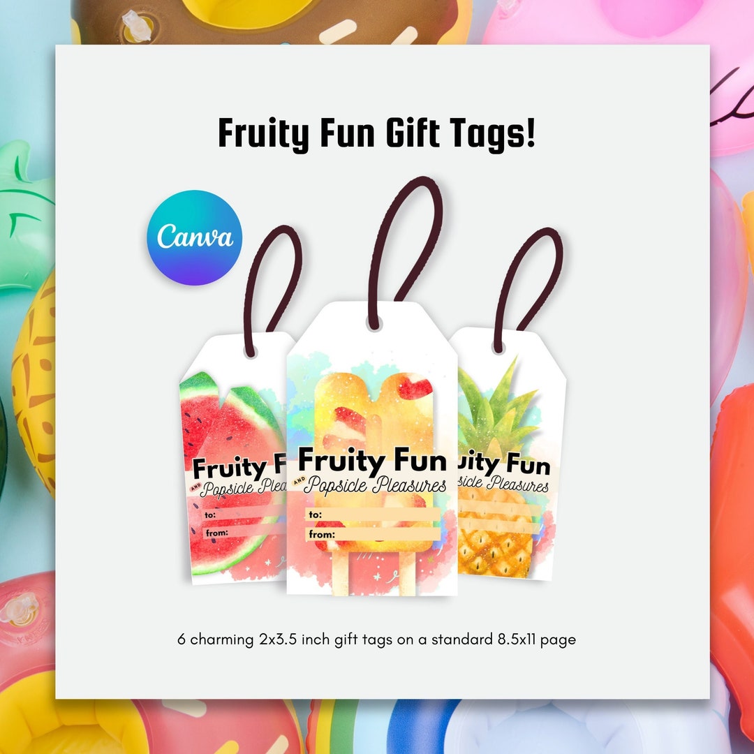 Canva Template Link to Print 6 Charming 2x3.5 Inch Gift Tags on a ...