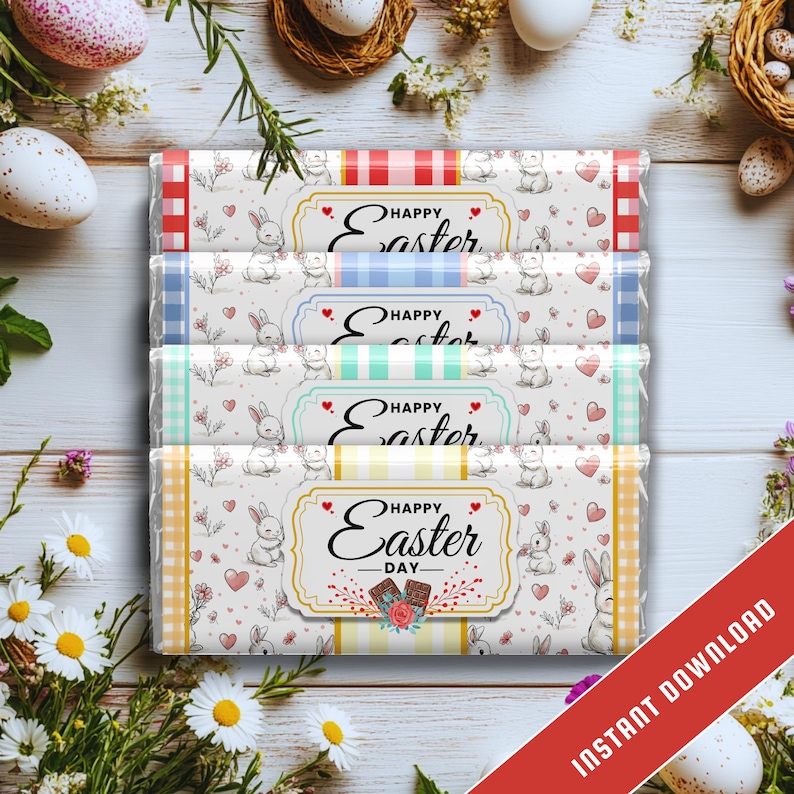 Easter Chocolate Bar Wrapper | Printable Easter Candy Wrap, DIY Easter ...