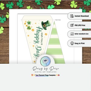 St. Patrick’s Day Printable Pennant Flags | DIY Party | Classroom Decor ...